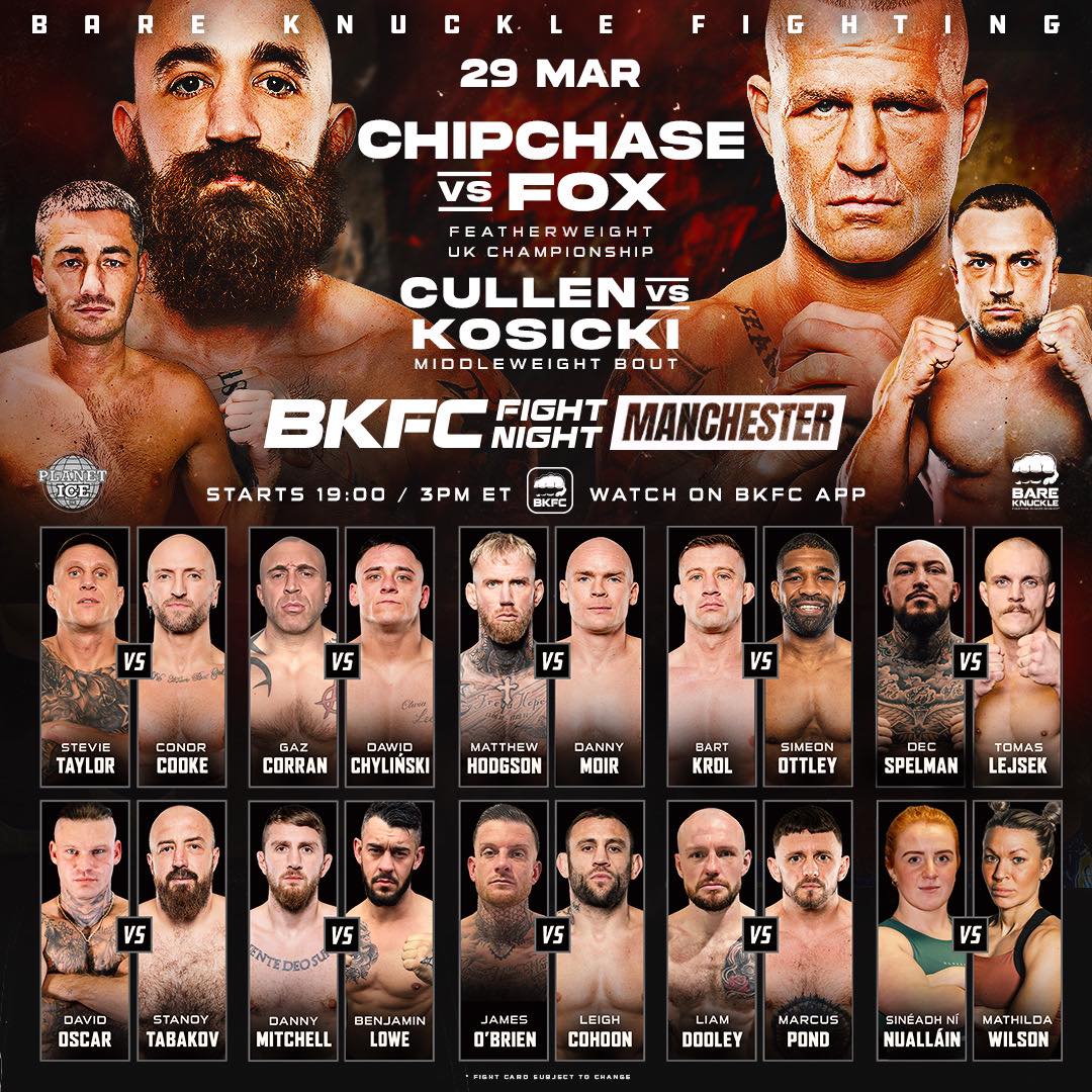 2025年3月30日BKFC Fight Night Manchester – 直播[赛后视频] Chipchase vs. Fox – Mar 29 | Bare Knuckle ...