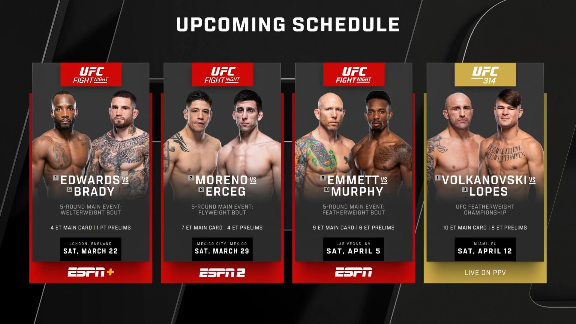 2025年3月30日UFC格斗之夜墨西哥站 – 直播[赛后视频] UFC Mexico/UFC on ESPN 64 – Moreno vs ...