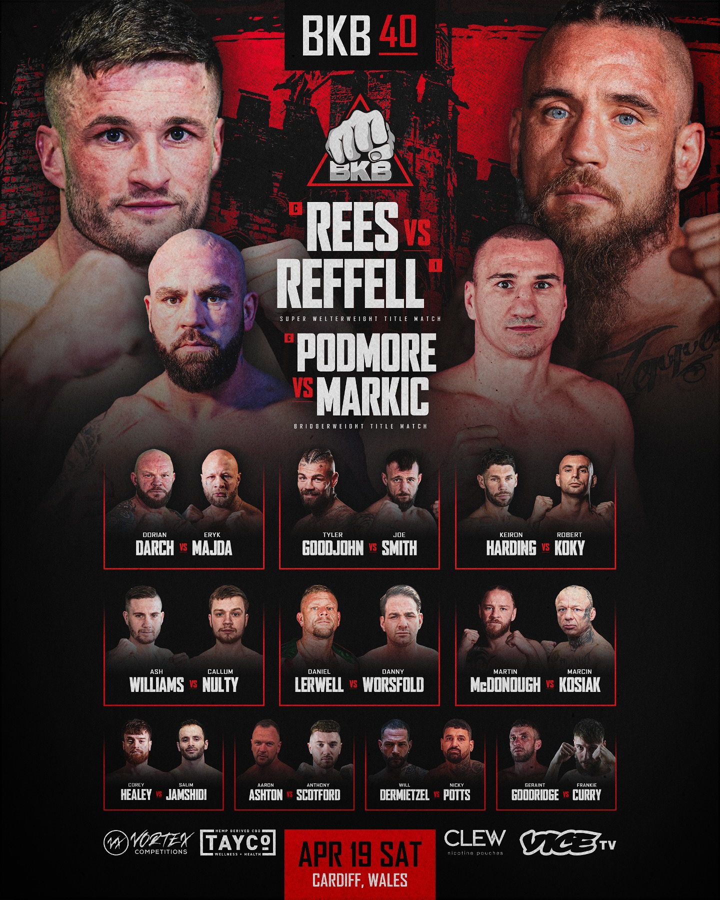 2025年4月20日BKB 40: Cardiff Brawl III – 直播[赛后视频] BKB Bare Knuckle Boxing