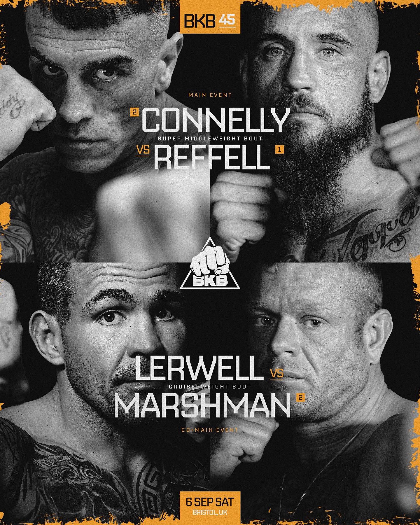 2025年9月7日BKB 45 – 战卡[赛后视频] Connelly vs. Reffel – BKB Bare Knuckle Boxing