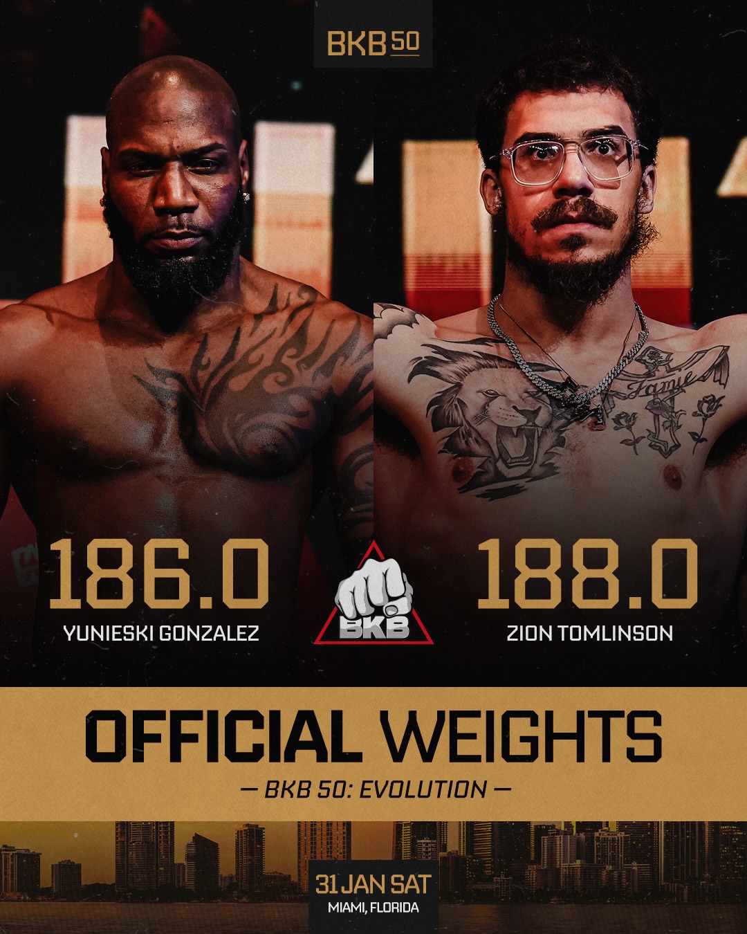 2026年2月1日BKB 50: Evolution – 战卡[赛后视频] BKB BARE KNUCKLE BOXING