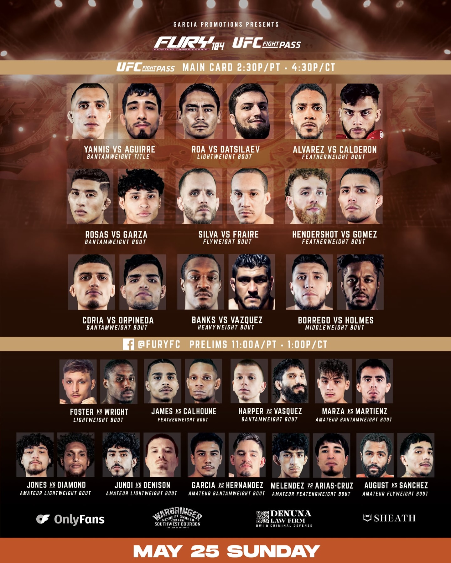 2025年5月26日Fury FC 104 – 战卡[赛后视频] Yannis vs. Aguirre | Fury Fighting Championship