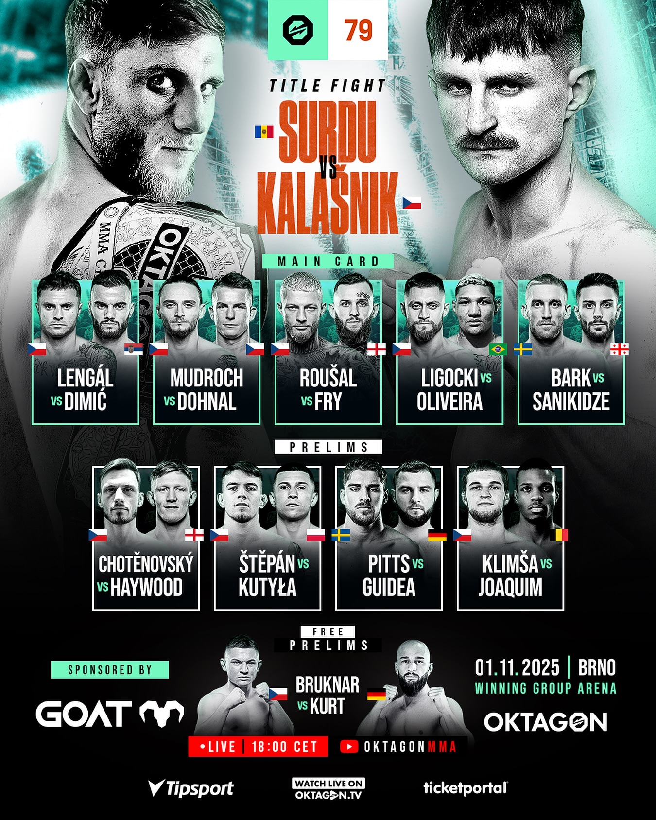 2025年11月2日OKTAGON 79 – 战卡[赛后视频] Surdu vs. Kalašnik | Oktagon MMA