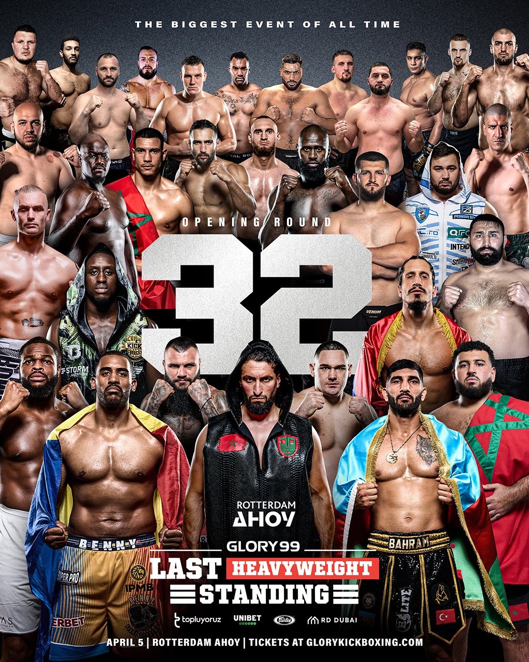 2025年4月5日GLORY 99 – 战卡[赛后视频] Last Heavyweight Standing SuperFights