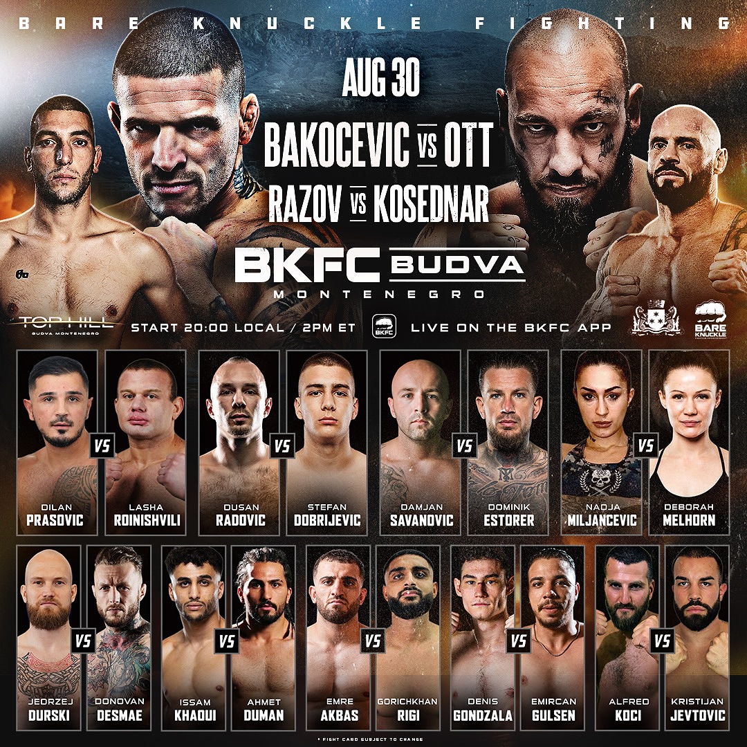 2025年8月31日BKFC FIGHT NIGHT BUDVA – 直播[赛后视频] VASO BAKOCEVIC VS Wilhelm ...