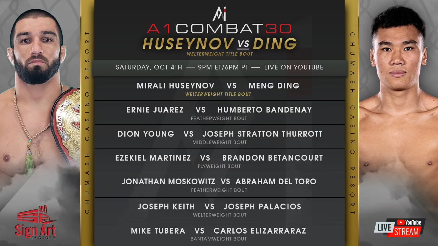 2025年10月5日A1 Combat 30 – 战卡[赛后视频] Urijah Fabers A1 Combat 30 | Huseynov ...